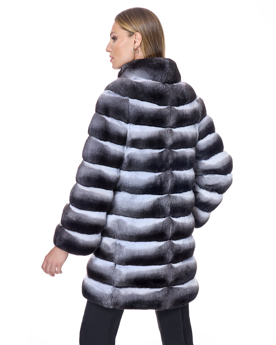 Buy Stand Collar Chinchilla Coat Online | Maximilian